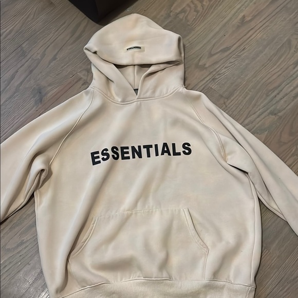 Essentials | Shirts | Essentials Tan Hoodie With Relaxed Fit And Large ...